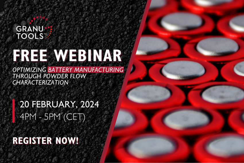 Free Webinar: Optimizing Battery Manufacturing through Powder Flow Characterization